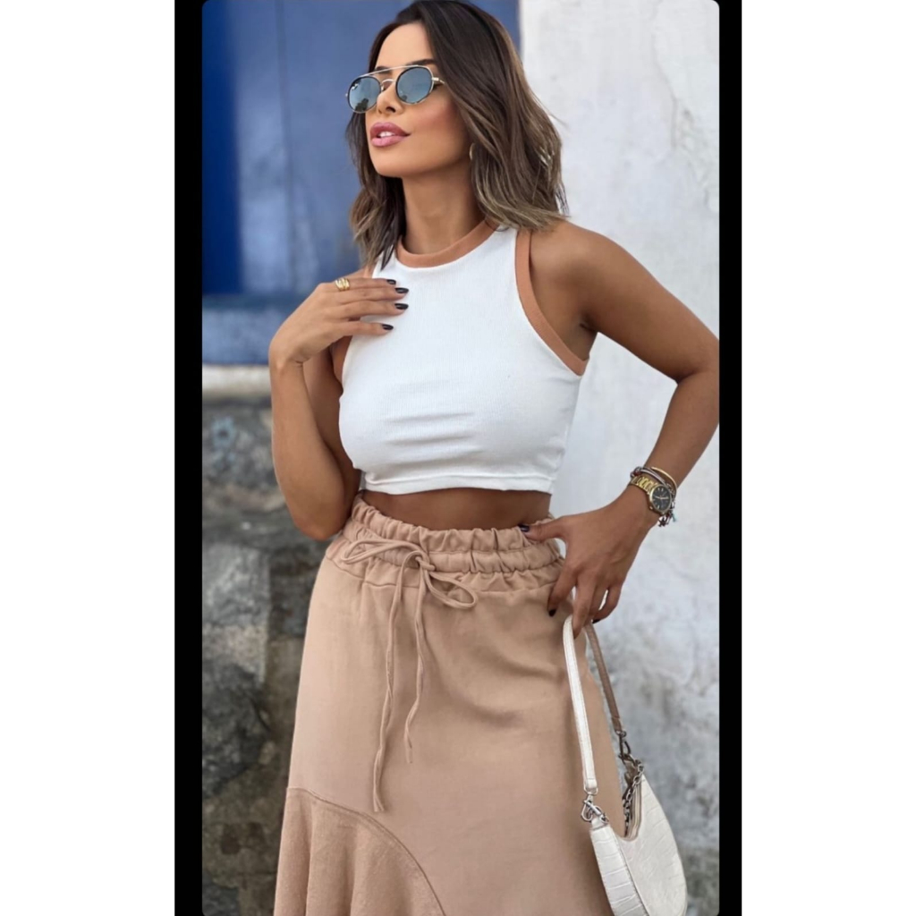 Conjunto Saia Diva mais blusinha Em ribana conjunto modelo Festa modelo ...