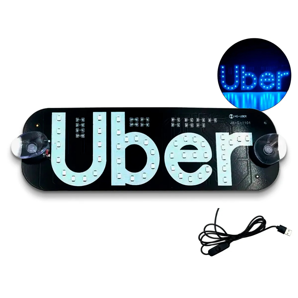 Placa Painel Letreiro Luminoso Vidro Parabrisa U-ber Led DE USB | Shopee Brasil