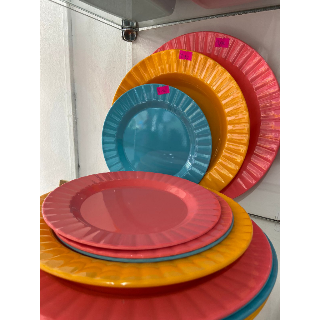 Prato Raso Em Melamina Colors Elegante Bonito Mesa Posta Jantar ...