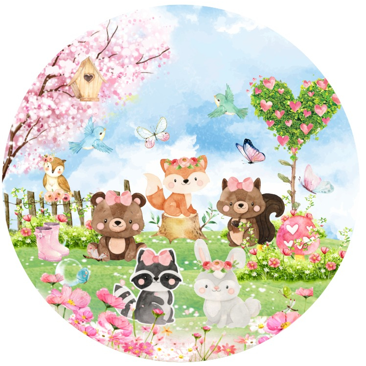 Painel Bosque Redondo 1,5 x 1,5 Em Tecido Sublimado C/Elástico | Shopee Brasil