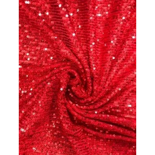 Tecido Paete Brilhante Malha Bordado Cores Vermelho metro (1,00mtx1 ...