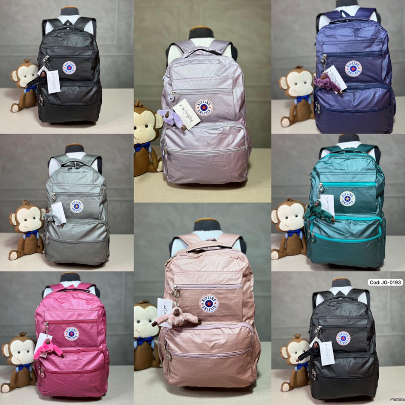 Mochila kipling escolar metalizada importada ótimo acabamento impermeável tamanho grande várias ...