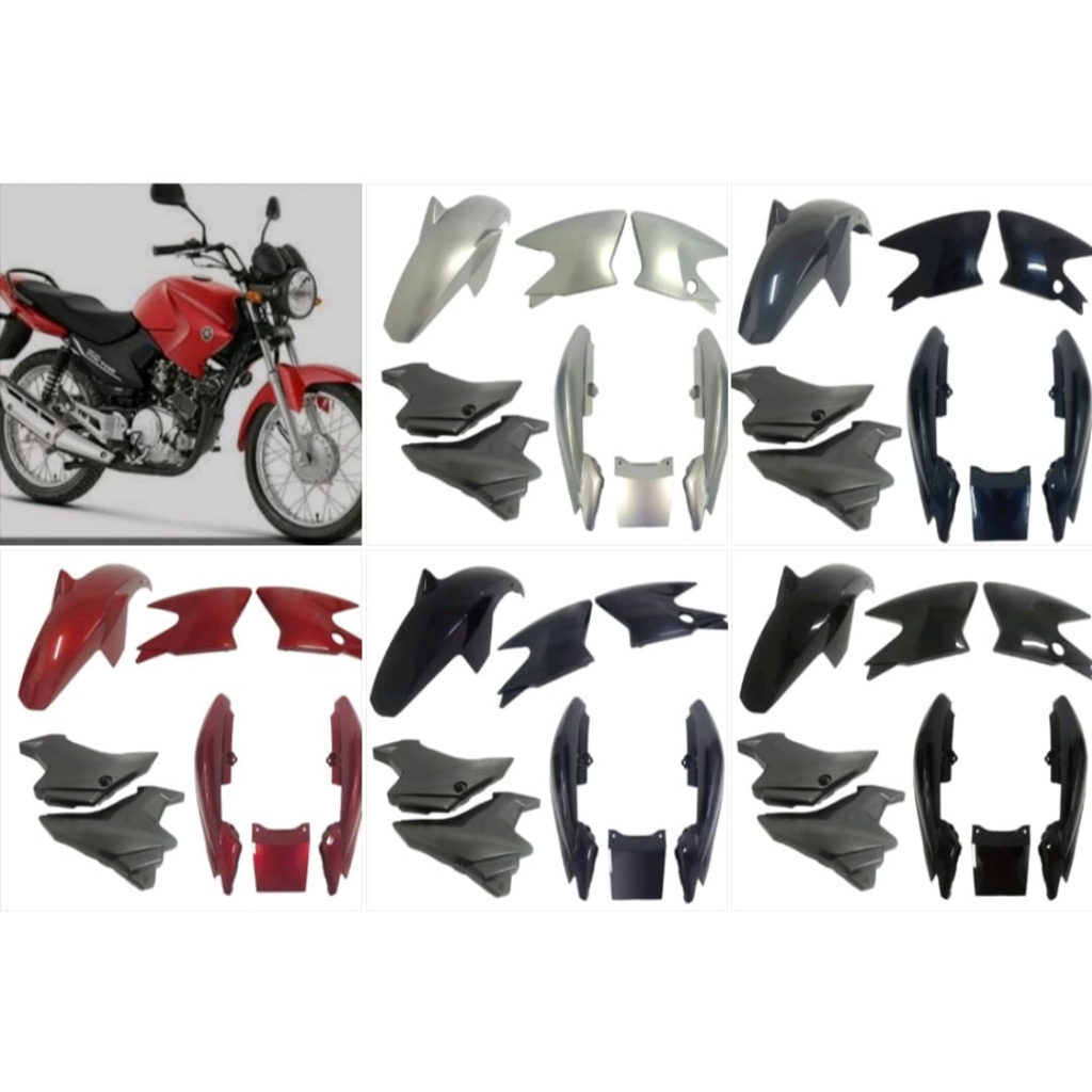 Carenagem completa YBR 125 Factor 2009 a 2013 Aba do Tamque Paralama Dianteiro Rabeta Tampa ...