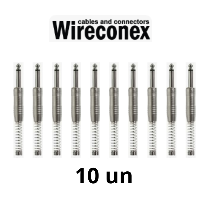 KIT COM 10 PLUGS P10 METAL NICKEL COM MOLA 244/TS WIRECONEX. | Shopee ...