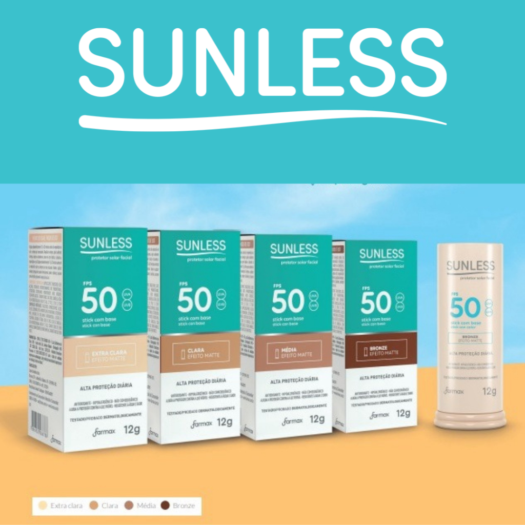 Farmax Protetor Solar Facial Stick Com Base Fps 50 Efeito Matte - 12G ...