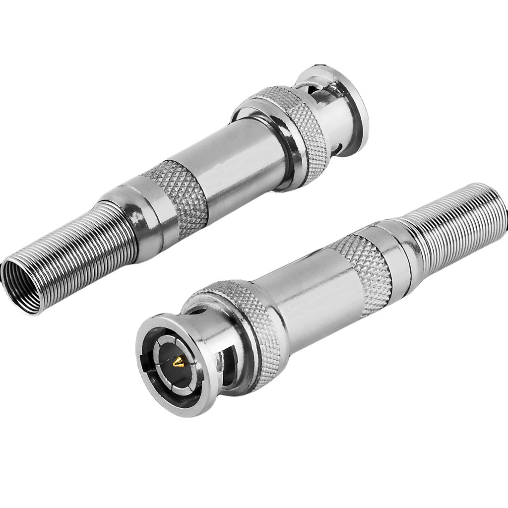 Kit 10 Conector Cftv Mola 6mm Bnc Borne Plug P4 Macho Para Camera De ...