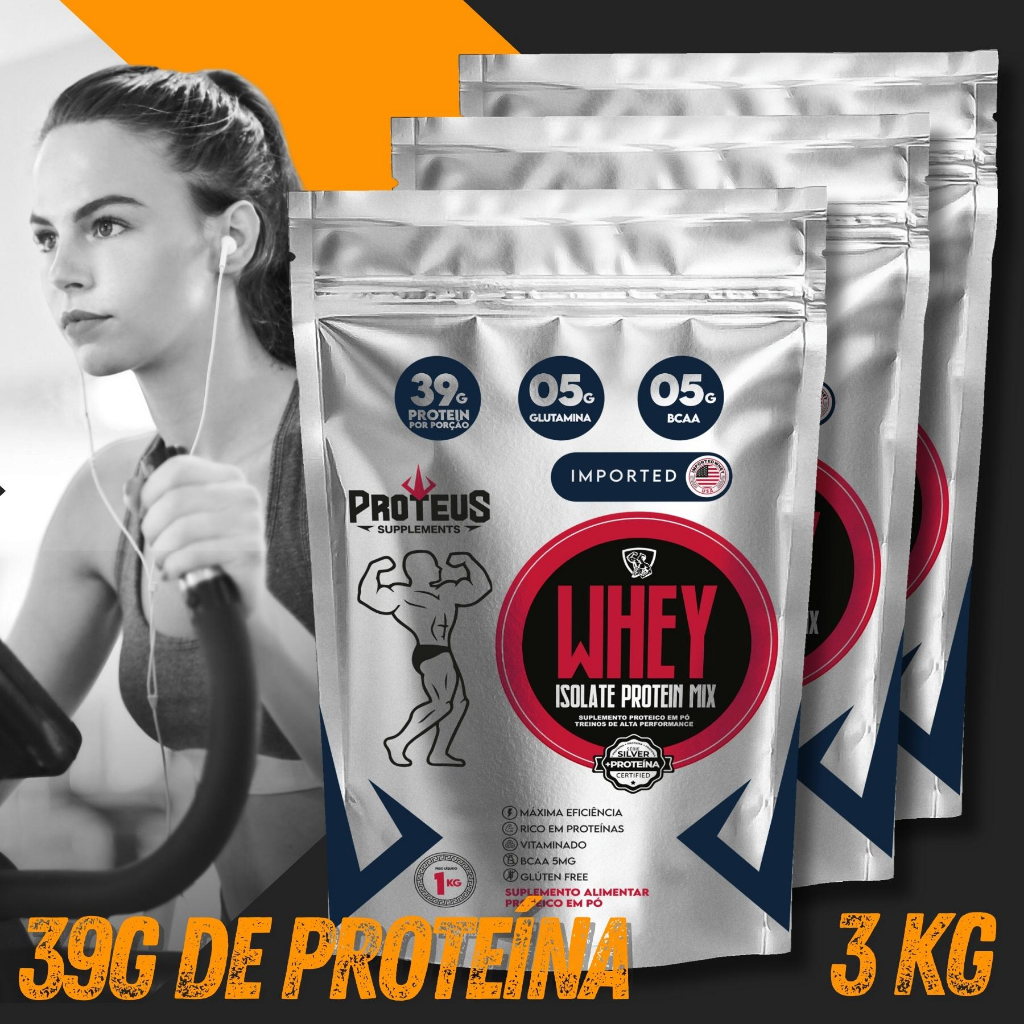 KIT Whey Protein Iso Mix 3kg 39g Proteina Muito Mais Resultados Whey ...