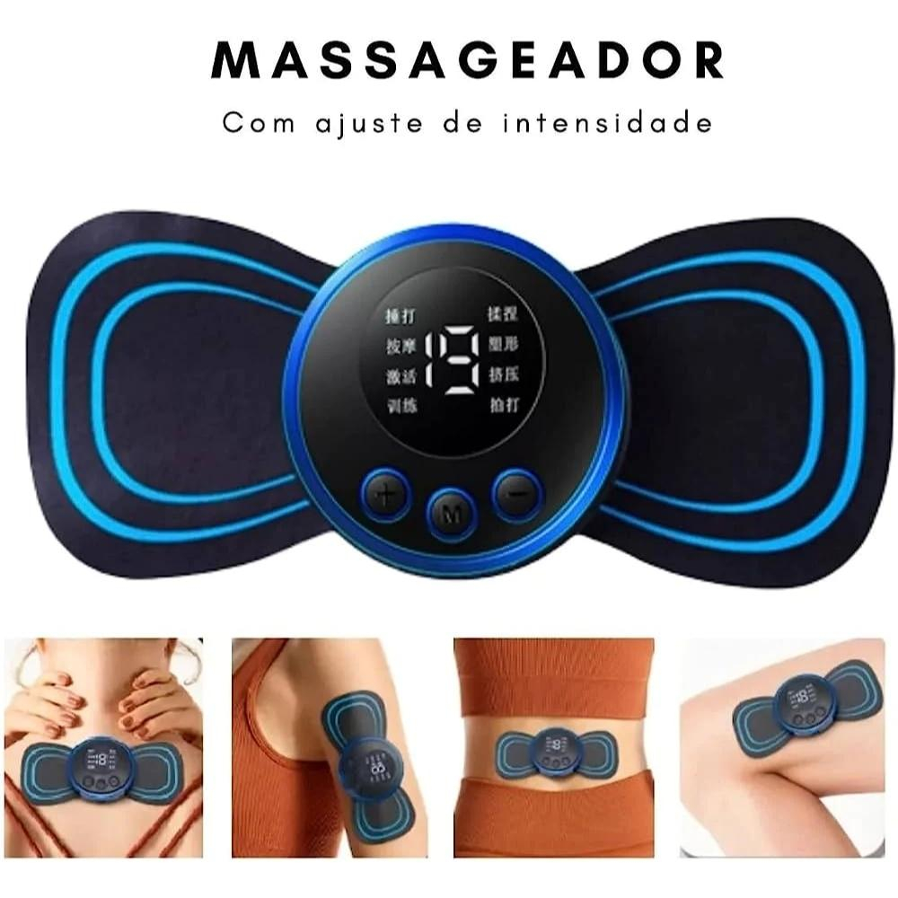 Mini Massageador Elétrico Com 8 modos de massagem Portátil Carregável ...