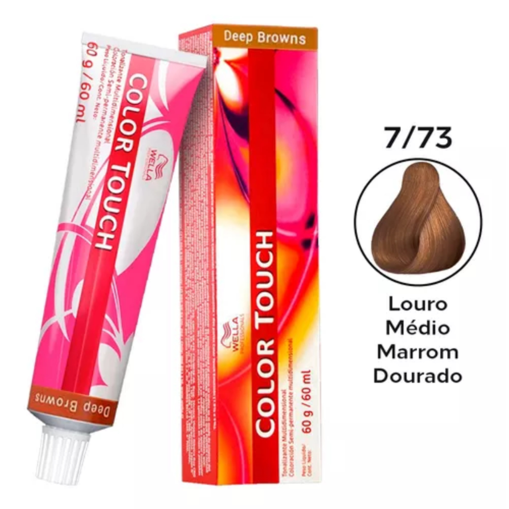 Tonalizante Color Touch Deep Browns 7/73 Louro Médio Marrom Dourado 60 ...