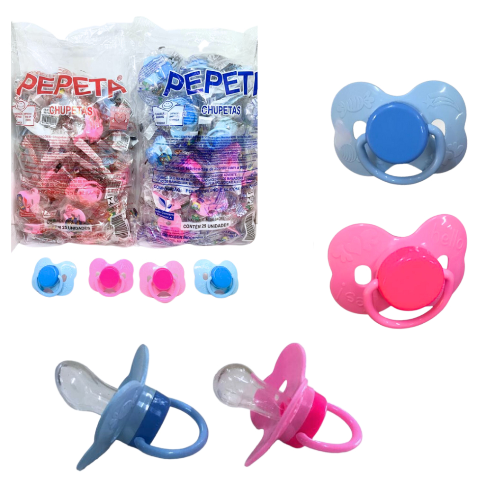 Kit com 10 unidades de Chupeta de bico orto ou redondo Borboleta (0303 ...