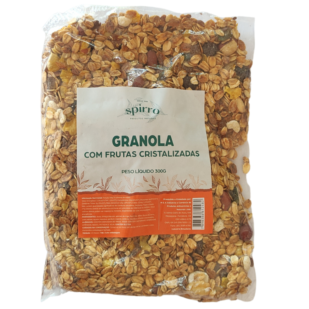 Granola com Frutas Cristalizadas 300g Spirro Produtos Naturais | Shopee ...