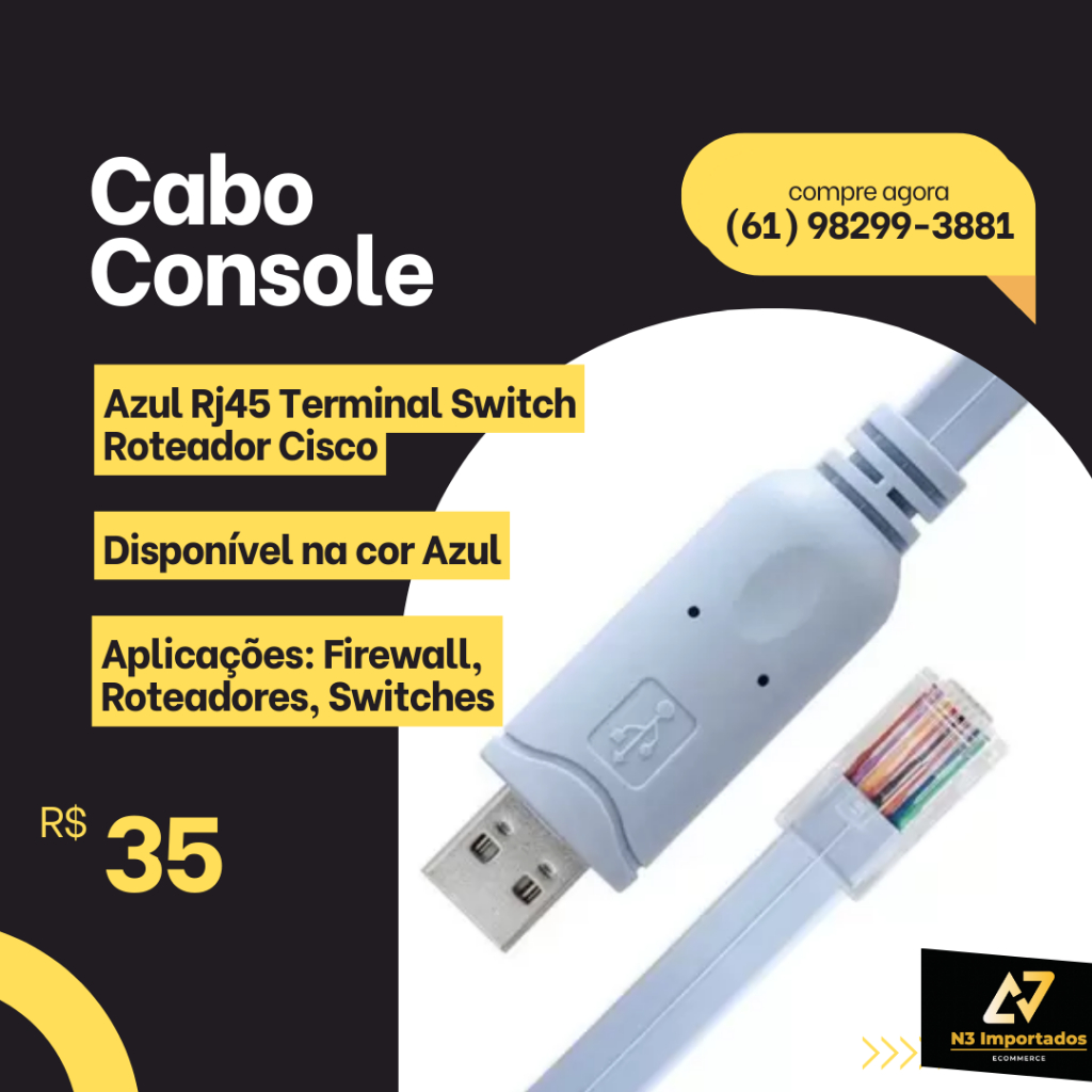 Cabo Console Azul Rj45 Terminal Switch Roteador Cisco | Shopee Brasil