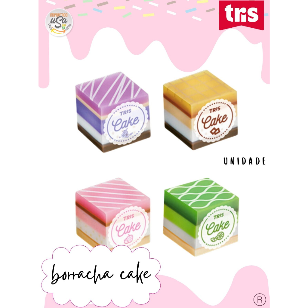 Tris, Borracha Cake bolo Holic Fofurices - Cores E Cheiros - Unidade ...