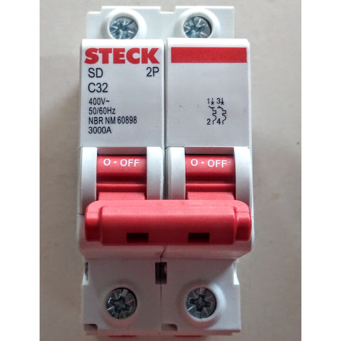 Disjuntor Série Sd62 32a 2p Curva C 3ka Steck Gelo 32a | Shopee Brasil