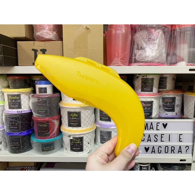 Tupperware Pote Porta Banana Amarelo | Shopee Brasil