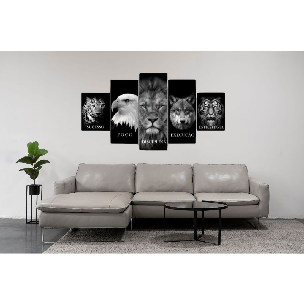 Quadros Decorativos Disciplina Execução Foco Leão Escritório | Shopee ...