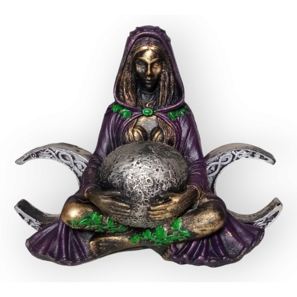 Deusa Tríplice Luna Estatueta Deusa Da Lua Resina Decoração Deusa Wicca ...