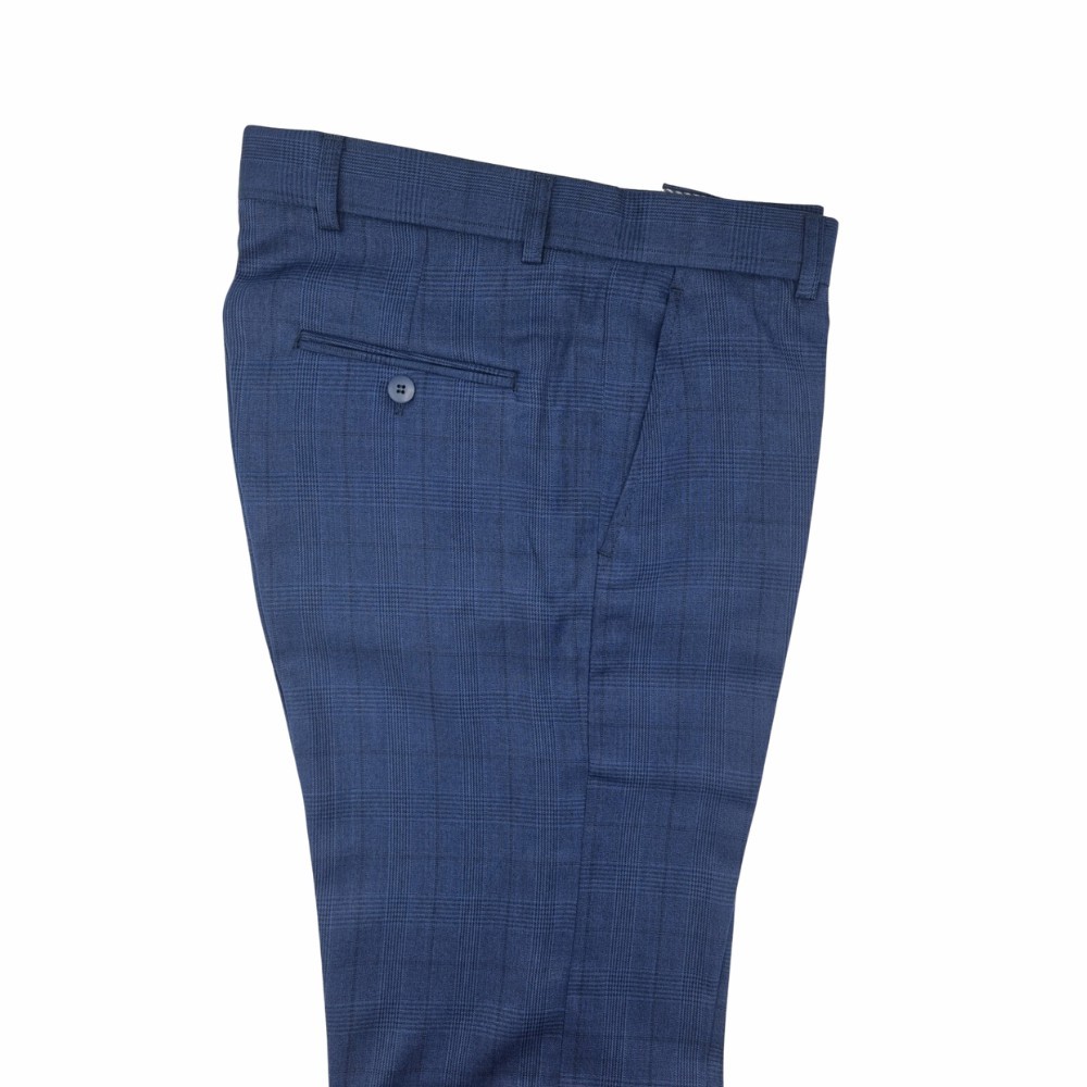 Calça Social Azul Royal Estampa Gales | Shopee Brasil
