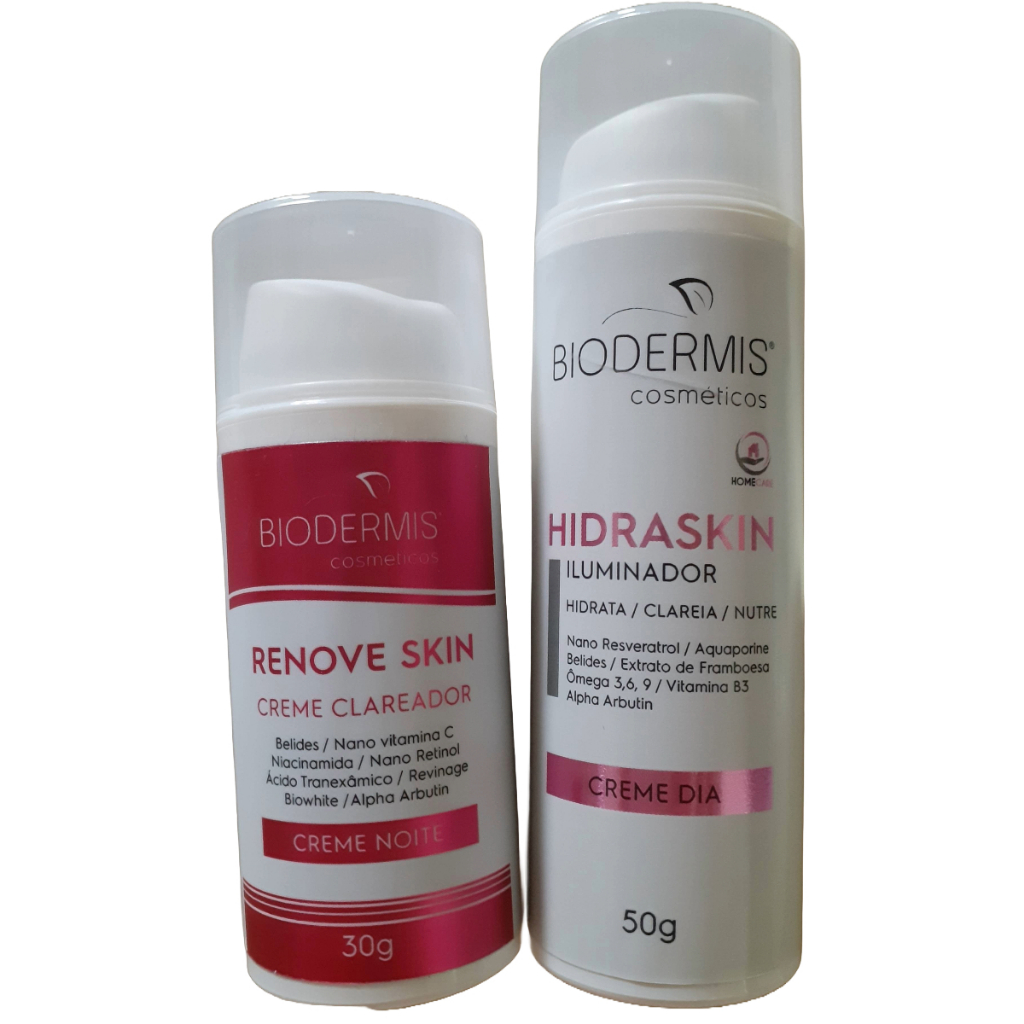 1 Renove Skin e 1 Hidraskin tratamento de melasma skin care Biodermis ...