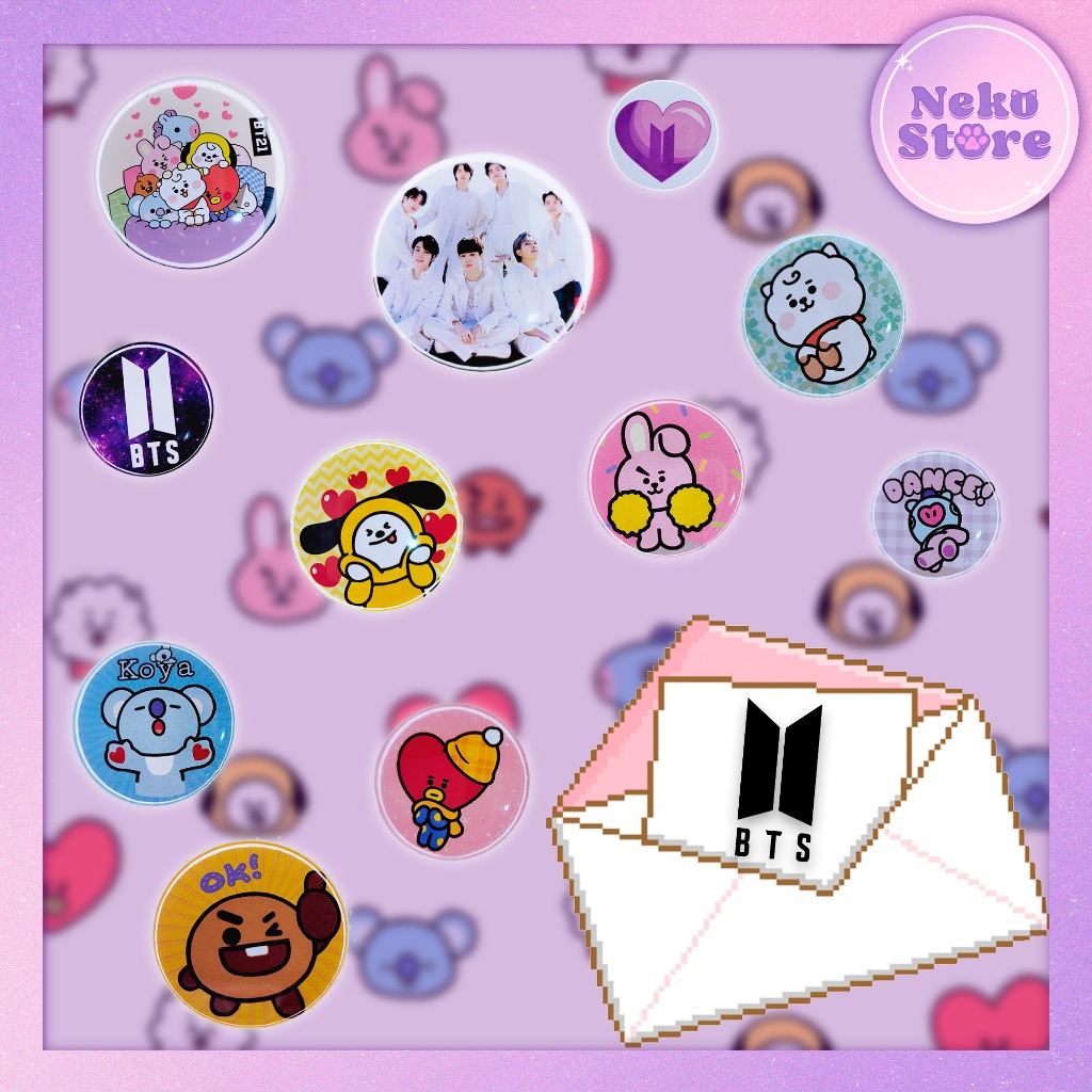 Bottons BTS e BT21 (Envelope Surpresa) | Shopee Brasil