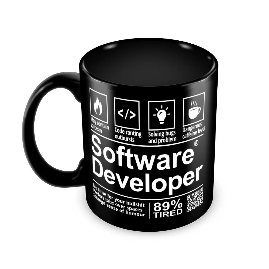 Caneca Software Developer preta - programador programação dev | Shopee ...