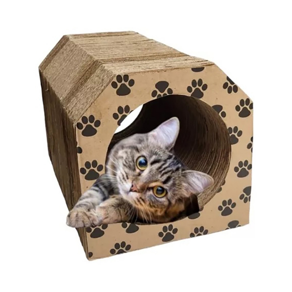 Arranhador Ninho para Gato Brinquedo Casinha de papelão ondulado para ...