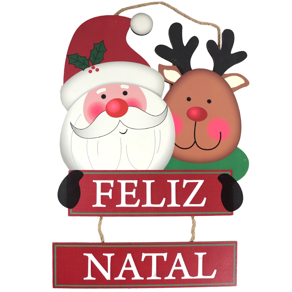 Enfeite de pendurar placa feliz natal 35x24 | Shopee Brasil
