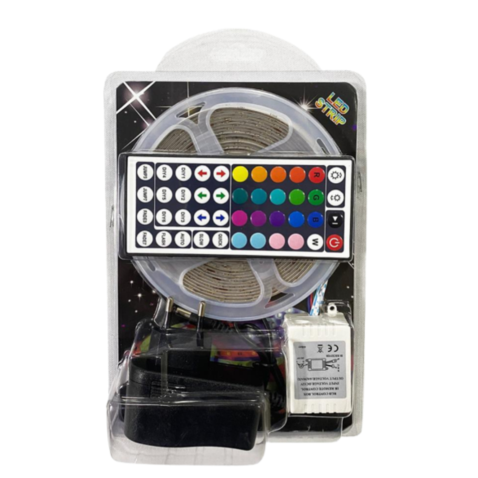 KIT FITA LED RGB COM FONTE E CONTROLE | Shopee Brasil