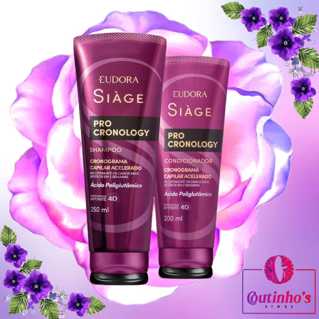 Linha Eudora Siàge Pro Cronology: Shampoo 250ml + Condicionador 200ml,Leave in Memorizador Pro ...