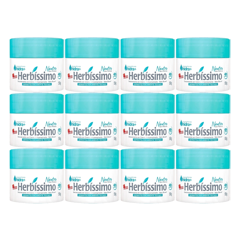 Kit Desodorantes em Creme Herbíssimo Neutro 55g | Shopee Brasil