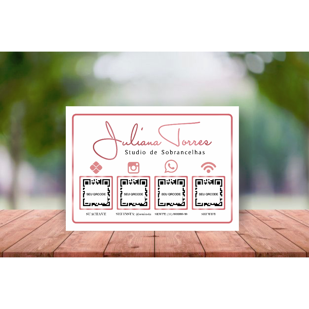 Placa Pix Qr code MDF Personalizada Horizontal | Shopee Brasil