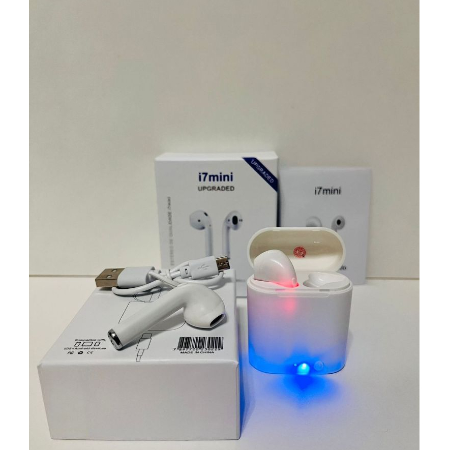Fone Sem Fio i7 Mini upgraded Bluetooth Para Celular Ios Ou Android ...