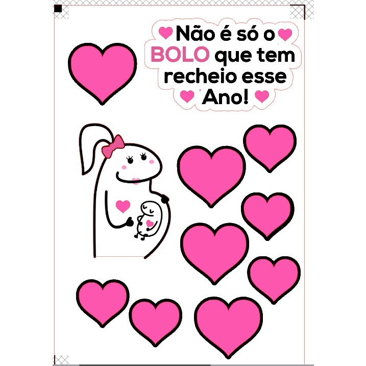 Topo De Bolo Flork Frasesbento cake personalizado GRAVIDEZ | Shopee Brasil