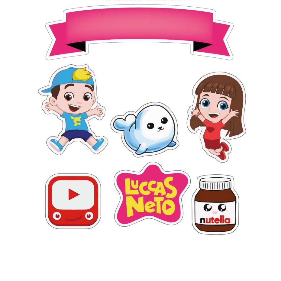 Topo de bolo Lucas Neto e Gi personalizado | Shopee Brasil