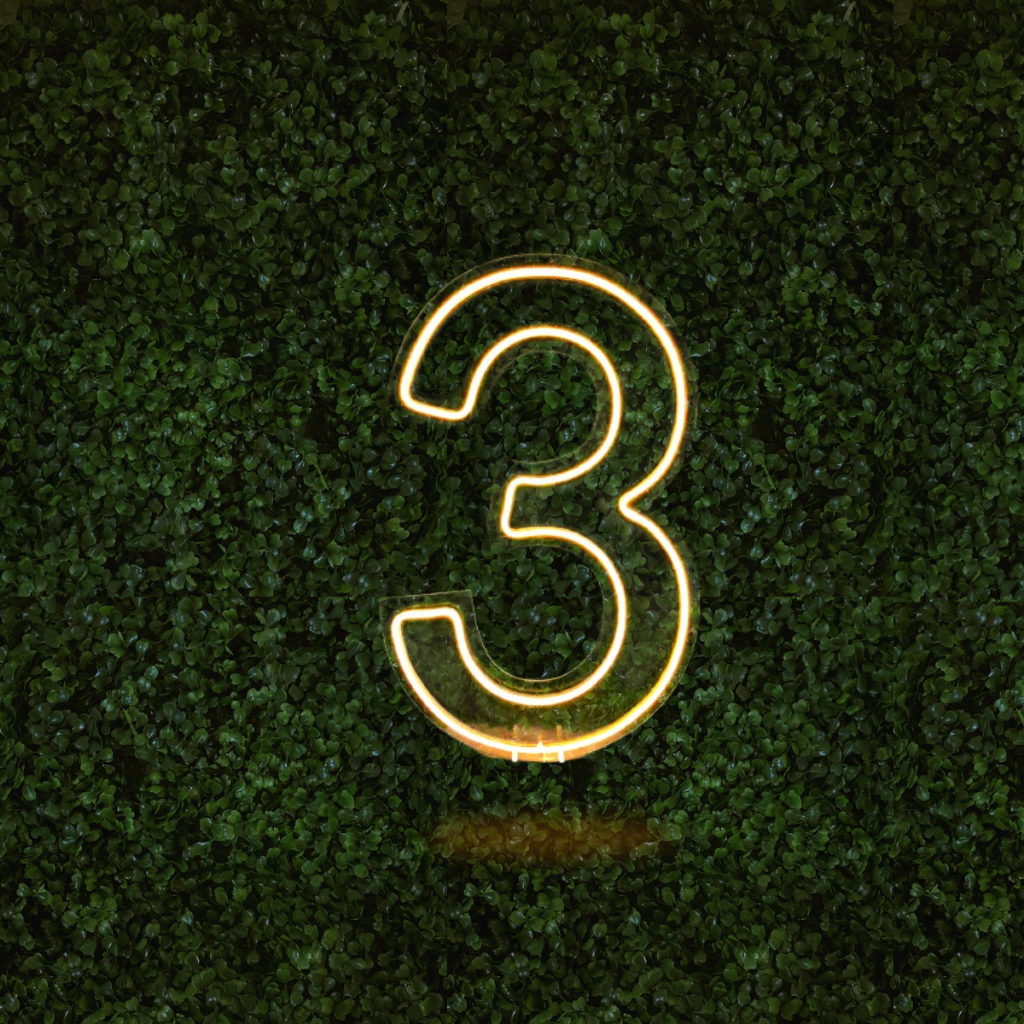 Luminoso Neon Led Festa Numero 3 Em Acrílico 50 Cm | Shopee Brasil