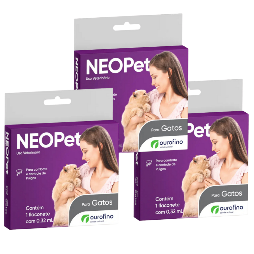 NEOPet Gatos AntiPulgas - 3 unidades - OuroFino Pet | Shopee Brasil