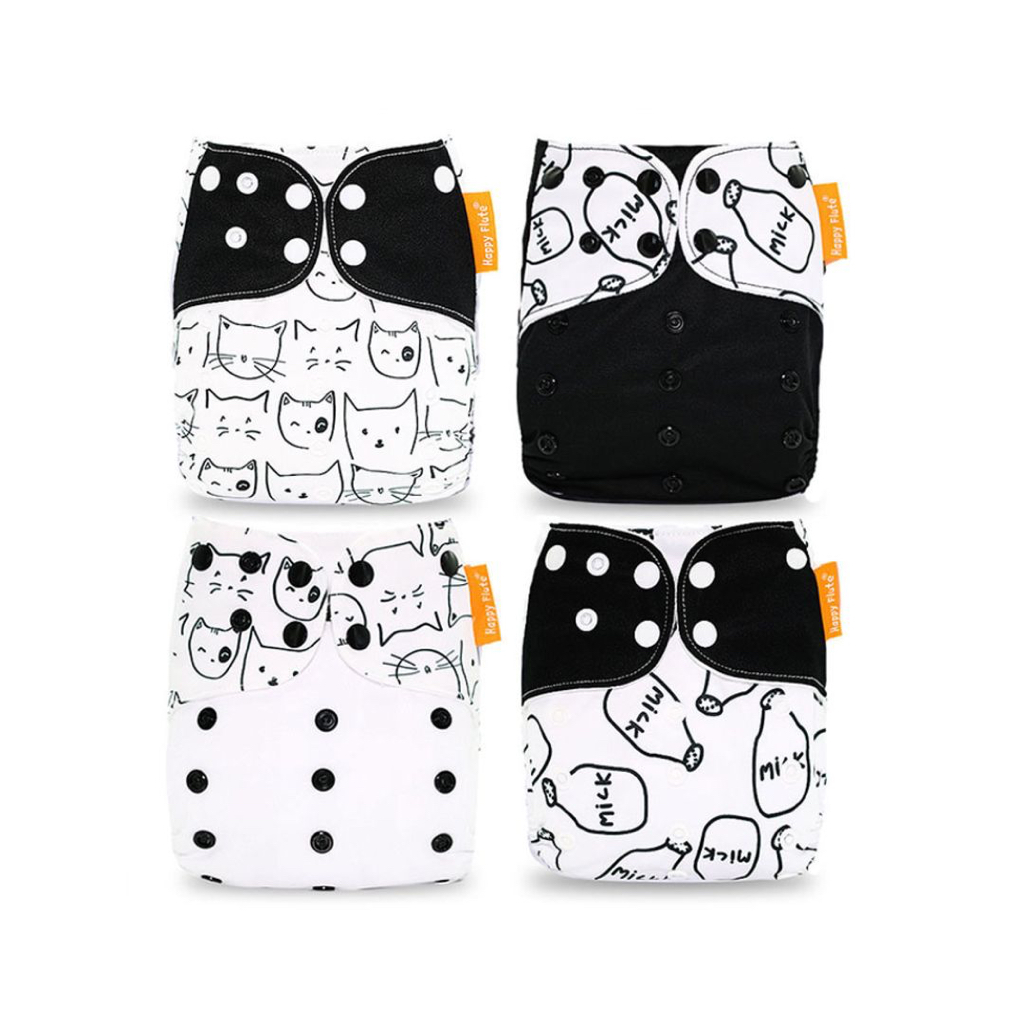 Kit 4 Fraldas de Pano Ecológicas Happy Flute | Shopee Brasil