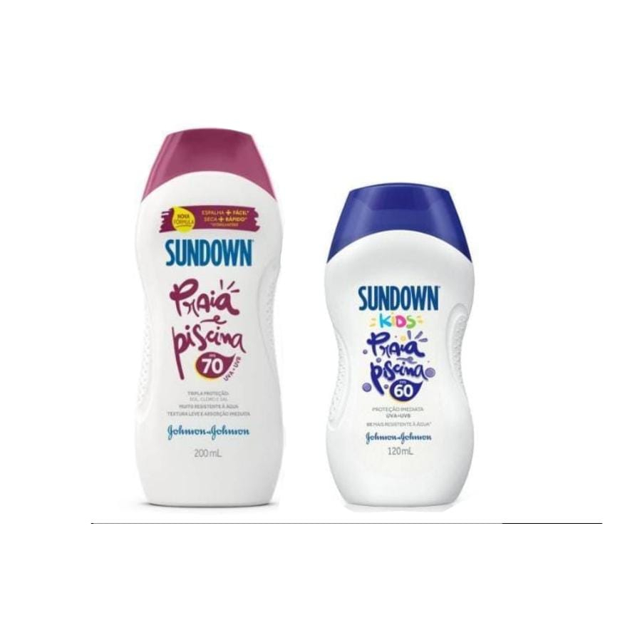 Kit Sundown Praia e Piscina FPS 70 200ml + Protetor Solar Kids FPS 60 ...