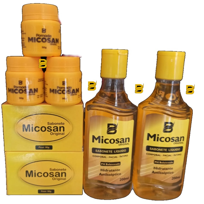 Micosan Pomada kit 3 pomadas 50g cada 2 sabonete barra 90g 2 sabonete ...
