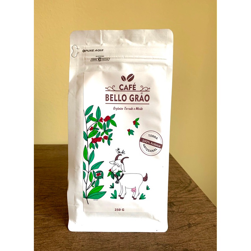 Café Bello Grão - orgânico, torrado e moído - 250g | Shopee Brasil