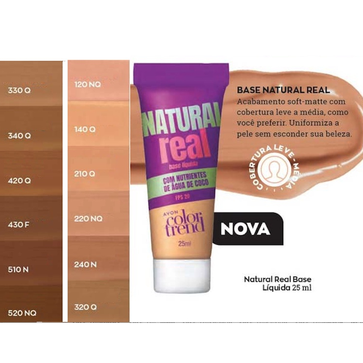 base natural real avon 140q 25ml | Shopee Brasil