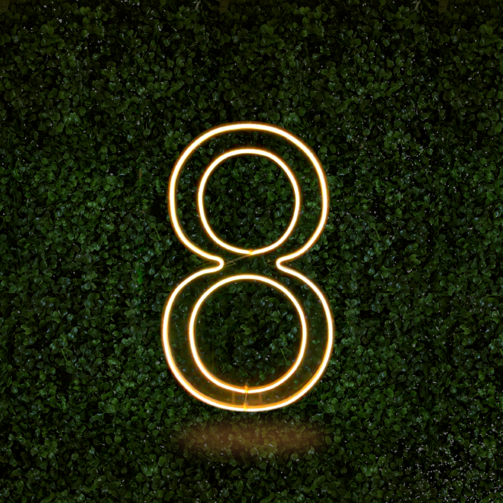 Luminoso Neon Led Festa Numero 8 Em Acrílico 50 Cm | Shopee Brasil