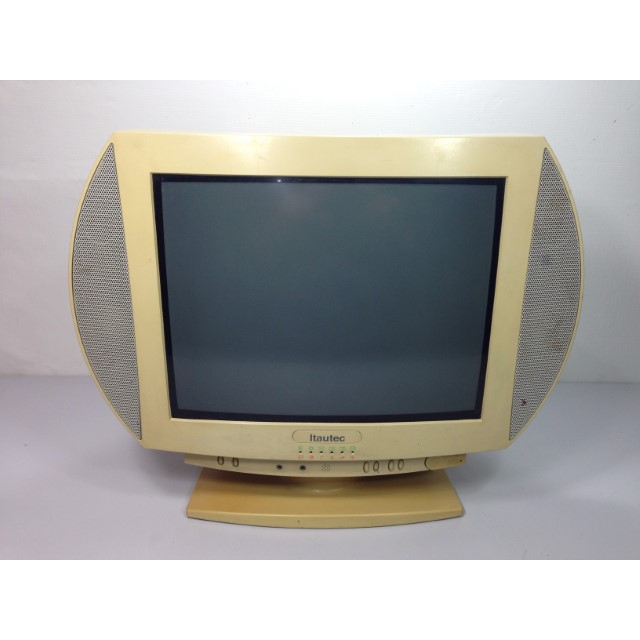 Monitor Crt Itautec 15 Pol Antigo + Caixas Funcionando Ok | Shopee Brasil