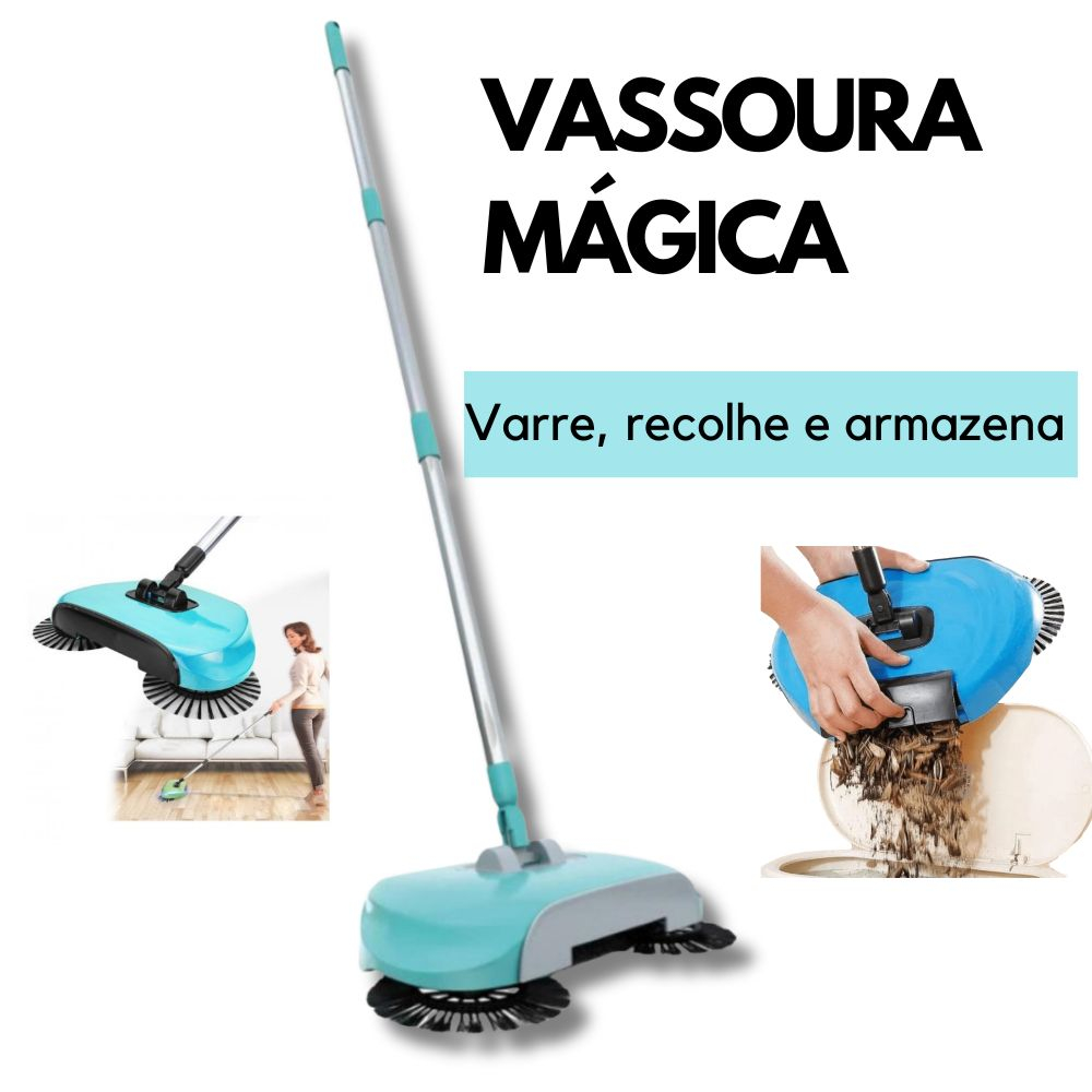 Vassoura Mágica Varre Recolhe Armazena e Limpa - Faz a Boa!