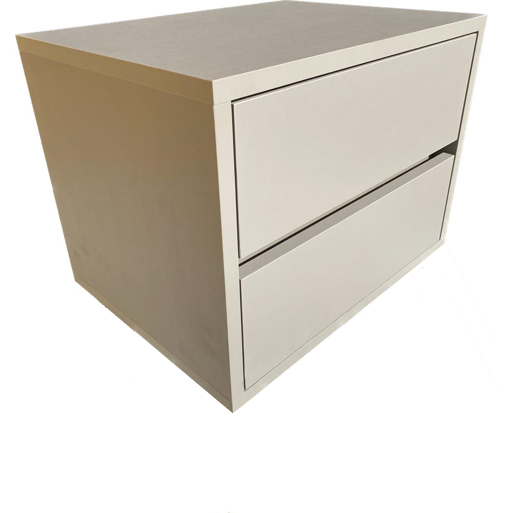 1 Mesa de cabeceira com 2 gavetas 100% mdf cor Titânio Trama 30x30x30 ...