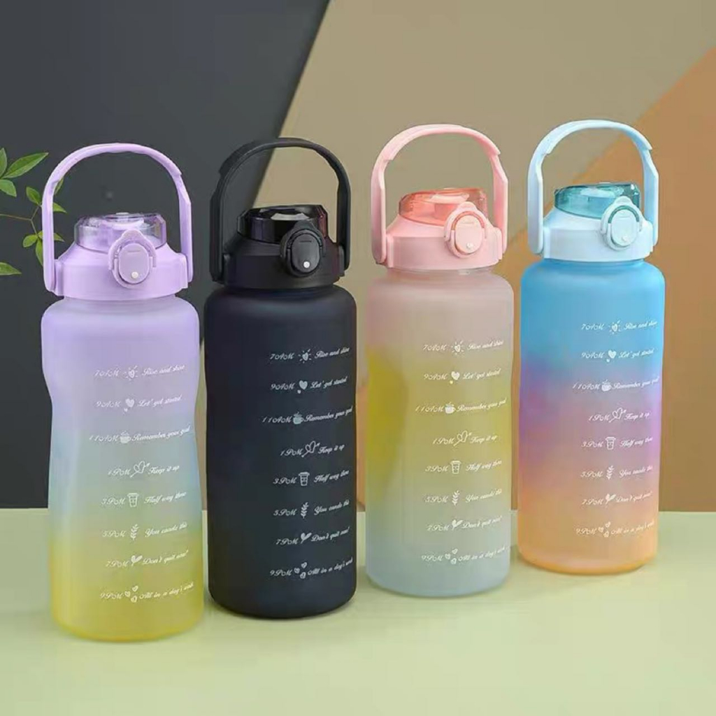 Kit da Garrafa de Água Squeeze Motivacional 300ML+900ML+2000ML | Shopee Brasil