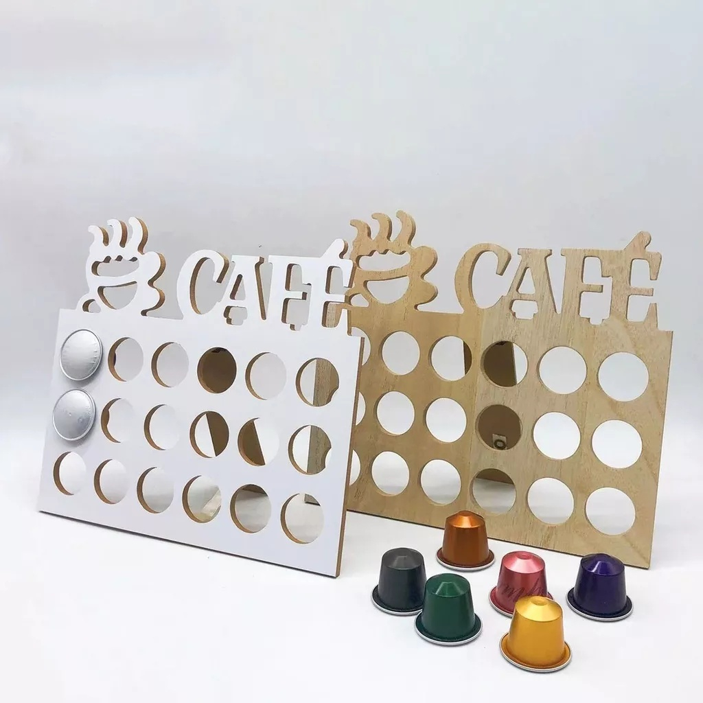 Porta Cápsula de Café Espresso Com 18 Compartimentos Suporte Em Mdf ...
