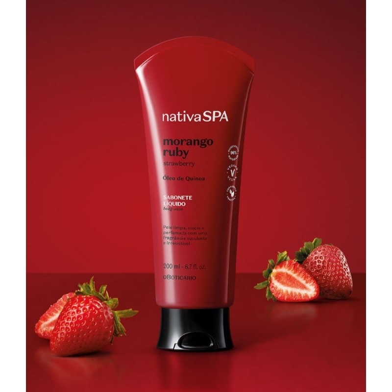 o Boticário Nativa SPA Morango Ruby - Sabonete Líquido Corporal 200ml ...