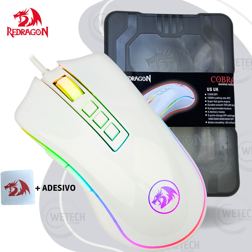 Mouse Gamer Redragon Cobra Lunar White Branco M711 Chroma Com Fio ...