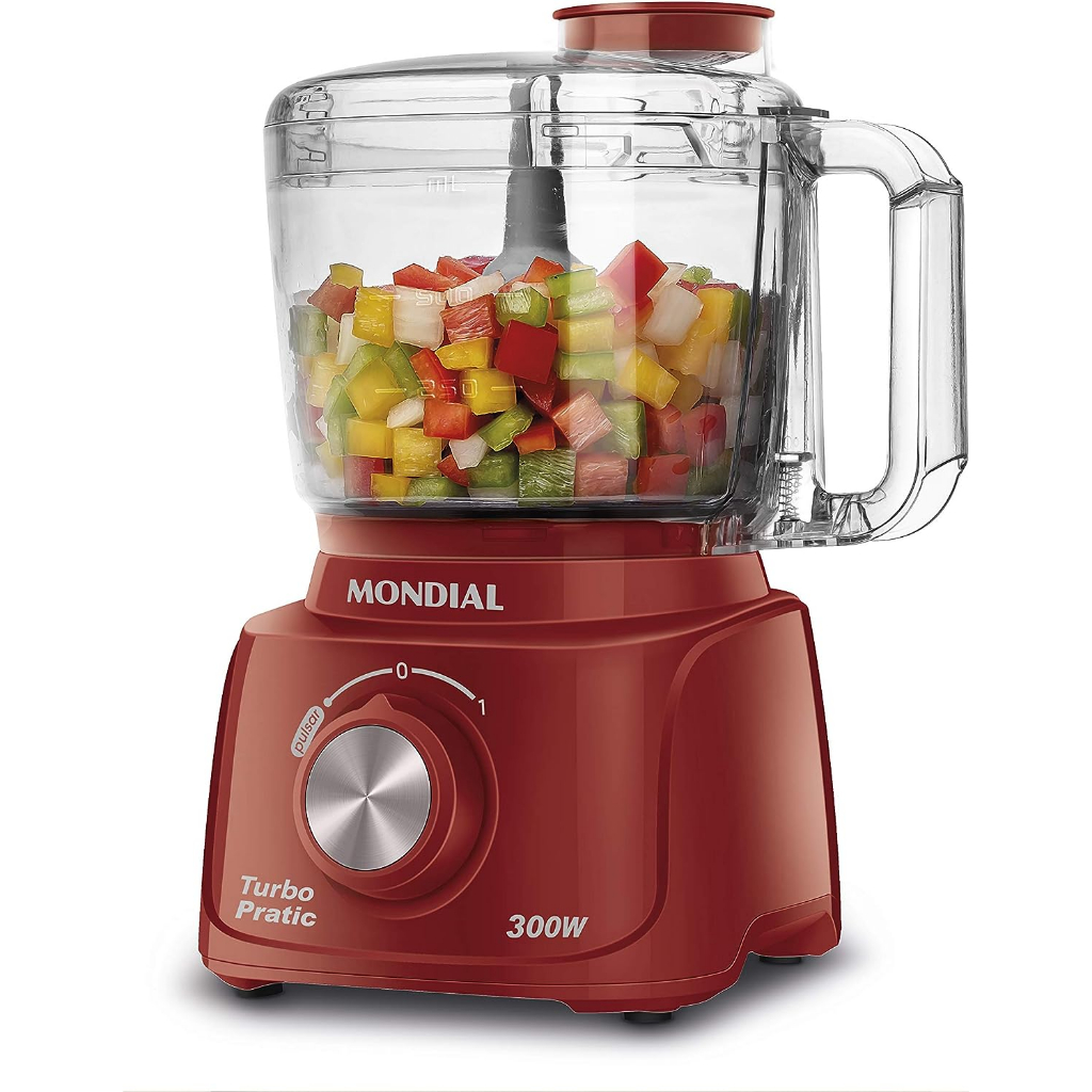 Mini Processador Mondial Mp-16-R Turbo Pratic Preto 300w 60hz | Shopee ...